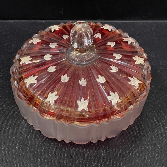 Anchor Hocking | Dining | Vintage Anchor Hocking Old Cafe Covered Candy ...